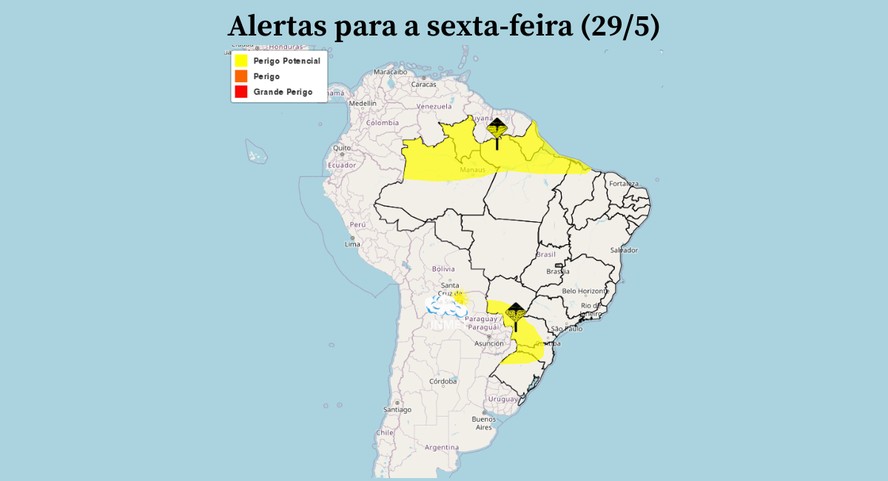 Chuvas atingem grande parte do país nesta sexta-feira; veja a previsão