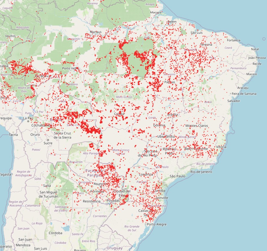 Ferramenta mostra mapa de queimadas e incêndios no Brasil
