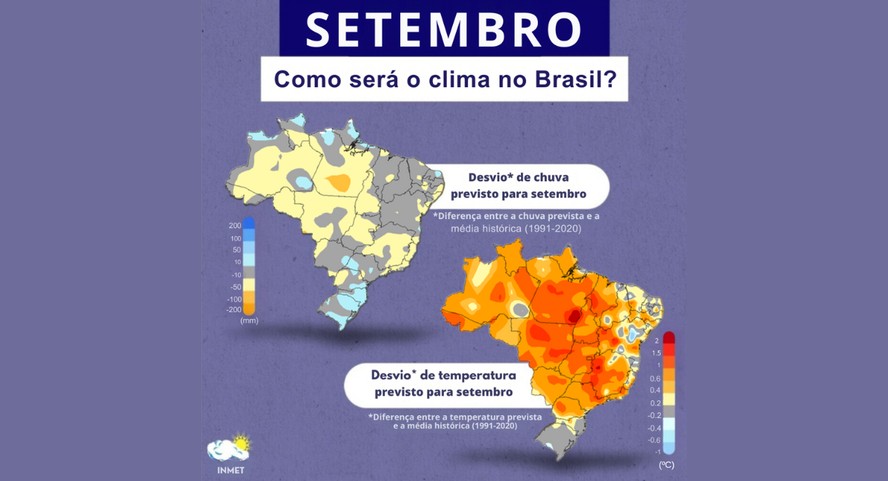 Previsão do tempo para setembro: veja como fica o clima na sua região