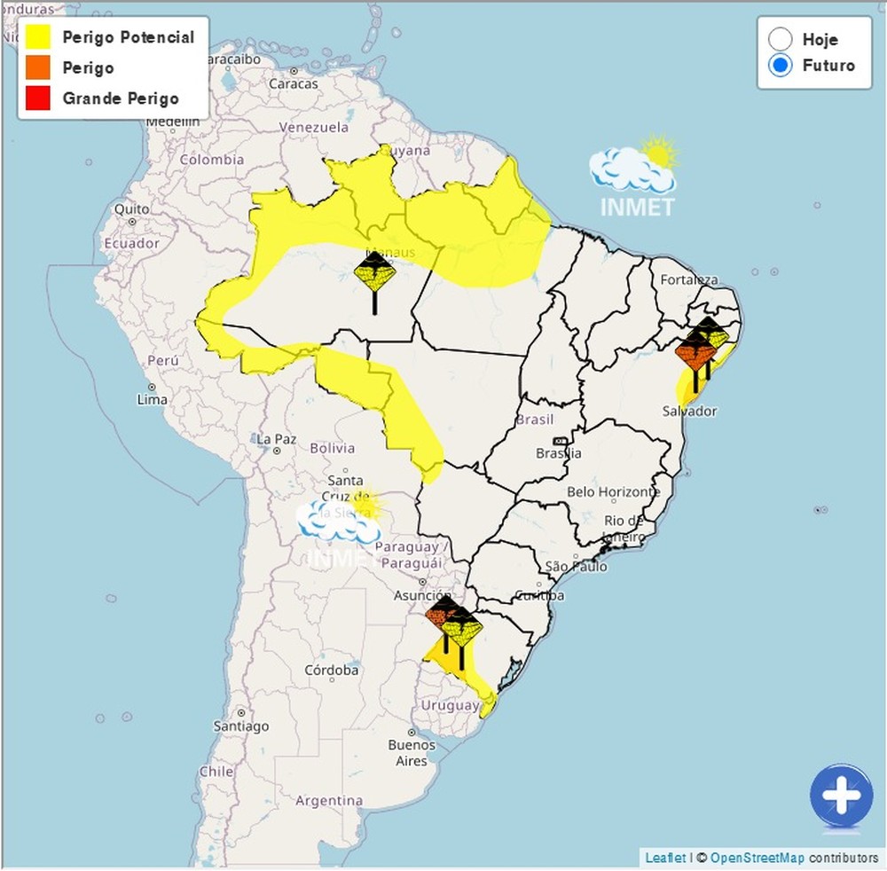Brasil tem alerta para chuvas intensas e ventos até 100 km/h; veja onde