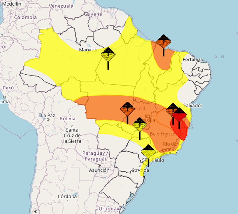 Inmet emite alerta vermelho e prevê chuvas fortes em MG, ES e BA nesta ...
