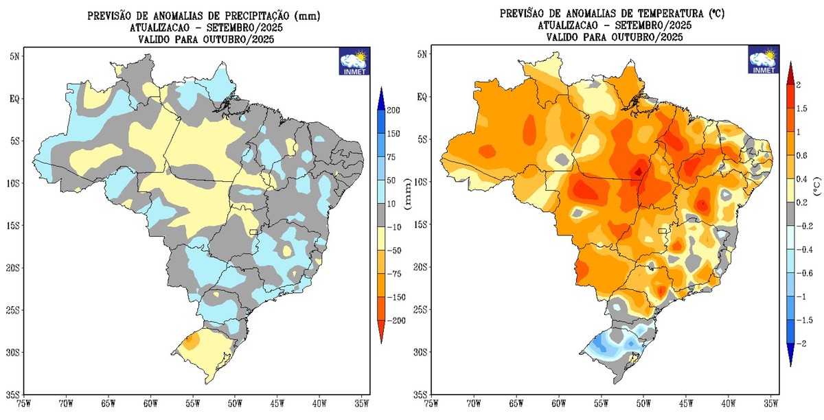 Previsão do tempo para outubro: saiba o que esperar do clima neste mês