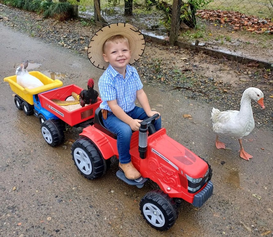 Bebê campeiro faz sucesso na internet demonstrando amor pelos animais