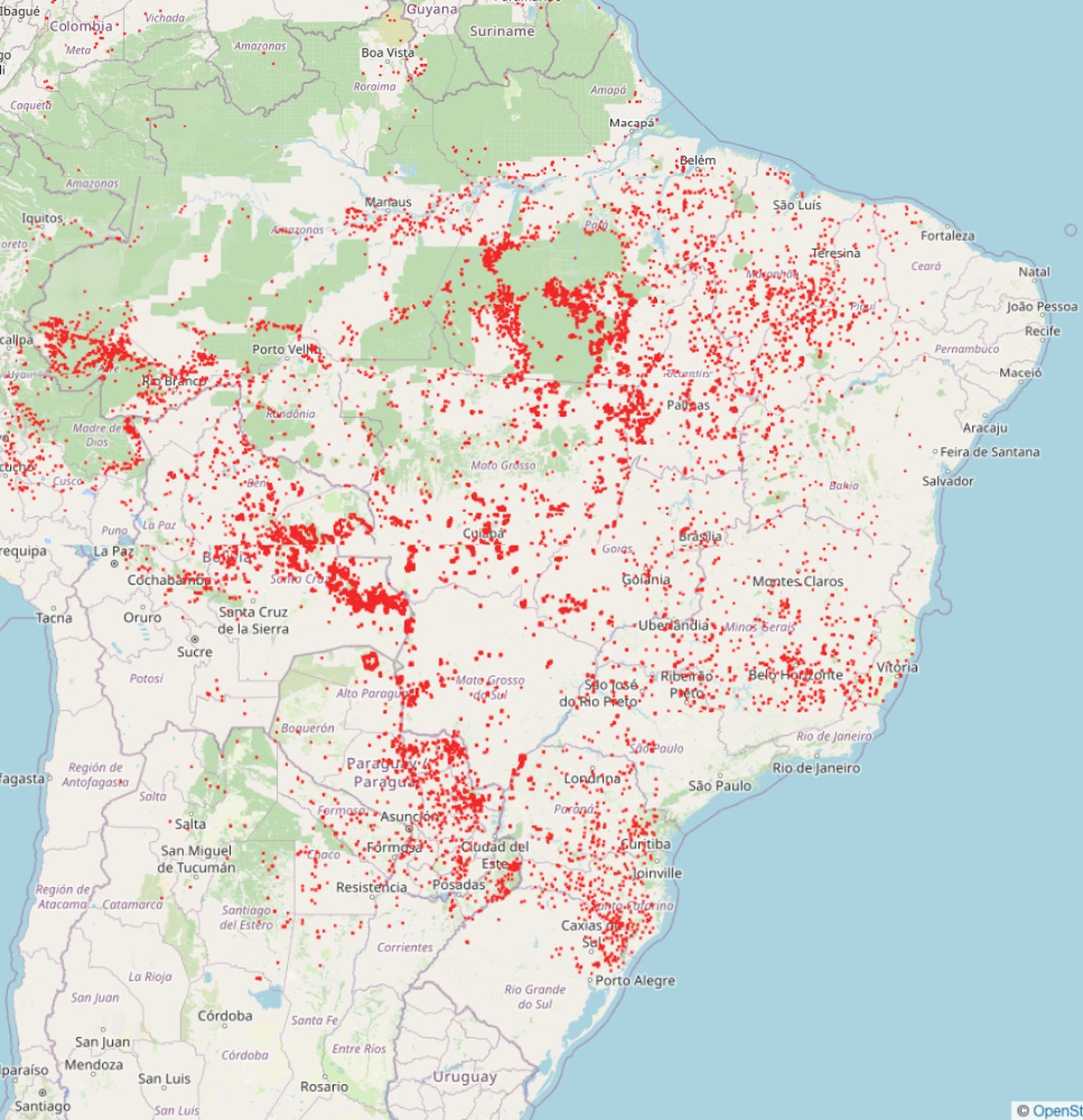 Ferramenta mostra mapa de queimadas e incêndios no Brasil